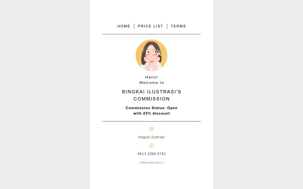 Personal Commission Pricelist by Bingkai Ilustrasi